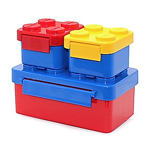 Oxford Brick Lunch Boxes Bento for Children Toddler Kids to Go for Travel and Picnic (Non-Toxic Material Used Product) (Bento)