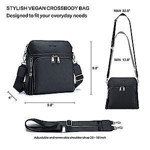 Roulens Crossbody Bag for Women,Lightweight Medium Crossbody Purse Soft Leather Women's Shoulder Handbags with Tassel