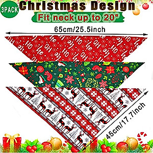 3Pack Dog Christmas Bandana Costume Cute Scarf Pet Triangle Bibs Kerchief Set Adjustable Scarves Holiday Party Bandanas Costumes Accessories Decoration for Small Medium Girl Boy Dogs Puppy Cats