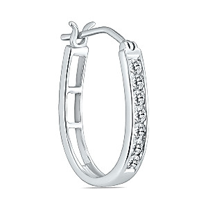 Certified 1/2 Carat TW Diamond Hoop Earrings in 10k White Gold (K-L Color, I2-I3 Clarity)