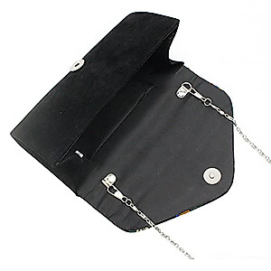 Miss Chow Womens Cute Small Flower Embroidered Silklike Velvet Clutch Evening Bag Ethnic Party Handbag