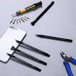 9 Pieces Plastic Scraper Tool Carbon Fiber Multi-Purpose Scraper Scratch Free Cleaning Scraper Tool for Tight Spaces and Gaps, Stickers/Food/Paint Remover Tool