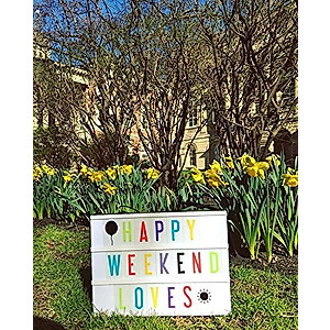 My Cinema Lightbox Extra Letter and Symbol Packs, Colour Letters, Emojis, Fonts, for Light Box Size A5, A4, A3, Plus Storage (A4 - Original Lightbox, Vibrant Colors - Letters, Numbers, Symbols)