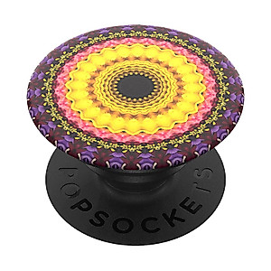 PopSockets PopGrip: Phone Grip and Phone Stand, Collapsible, Swappable Top (Lantana Warp)