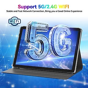 Newest 2024 Android 13 Tablet, 128GB+16(8+8 Expand)GB/512GB Expandable, Octa-Core Tablet with 5G WiFi, 8000mAh Battery, 10.1 inch Tablet with 21MP Camera, Tablet with Keyboard, Bluetooth, Mouse, Case.