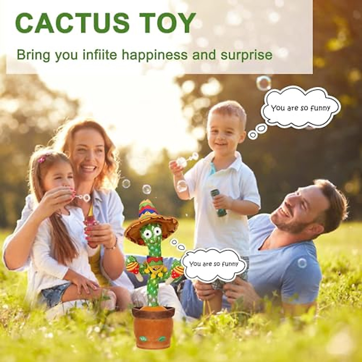 MIAODAM Dancing Cactus Toy Singing, Talking, Repeating Cactus, Funny Electric Dancing Talking Cactus Repeating Toys for Kids, Plush Interactive Toy Figures