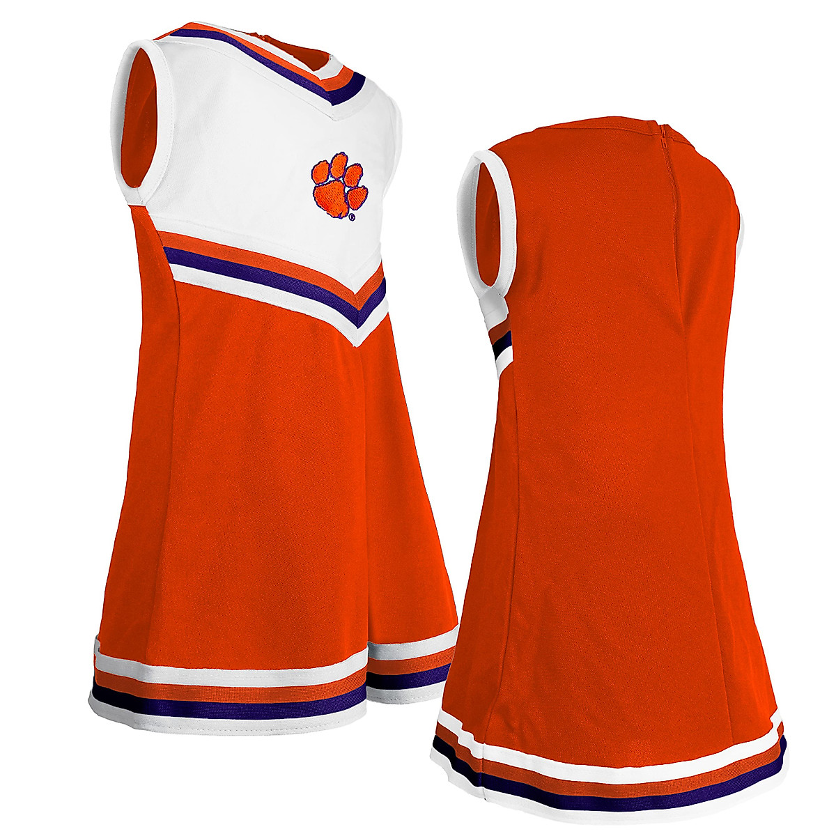 Little King NCAA Toddler/Youth Girls Team Cheer Jumper Dress-Clemson-4T