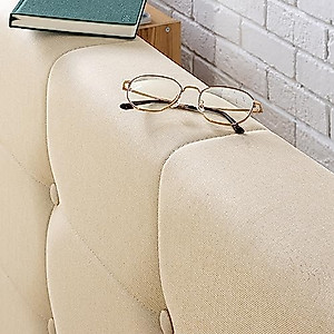 ZINUS Ibidun Upholstered Platform Bed Frame, Mattress Foundation, Wood Slat Support, No Box Spring Needed, Easy Assembly, Full, Beige