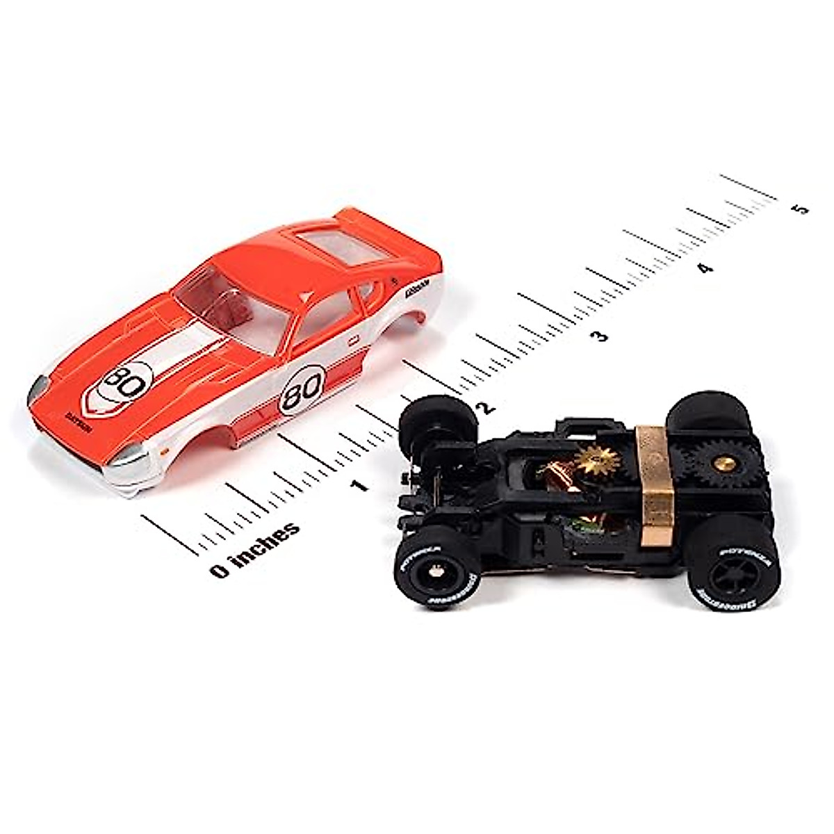 Auto World Xtraction 1973 Datsun 240Z Covered Headlights (Red) HO Scale Slot Car