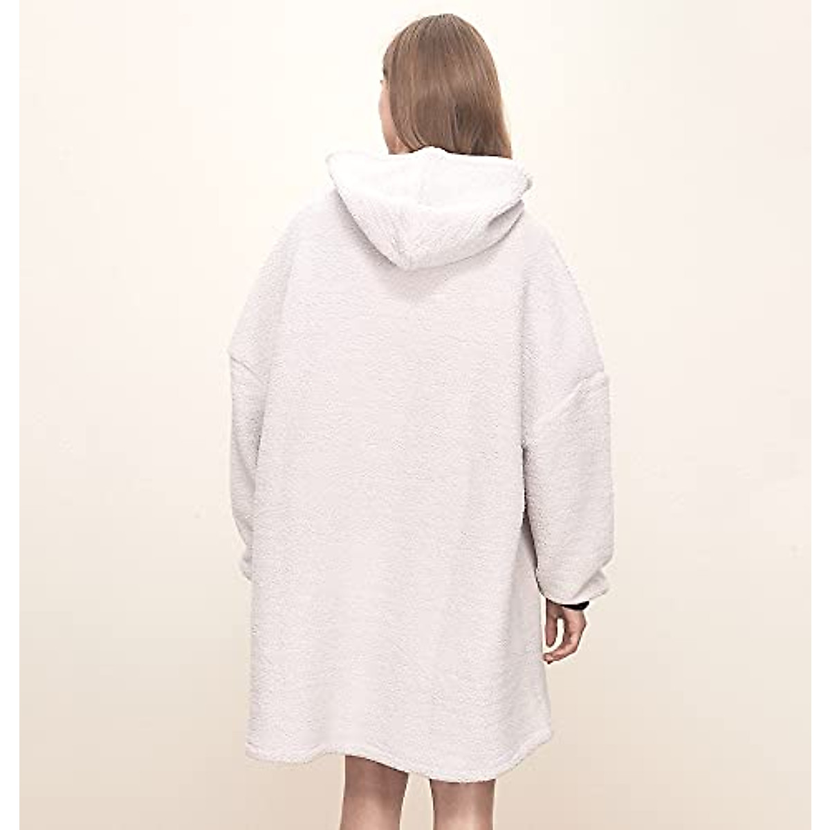 Hafisoe Oversized Wearable Blanket Hoodie,Fleece Sherpa Hooded Blanket Light Microfiber Flannel Sweatshirt Blanket with Pocket for Adult