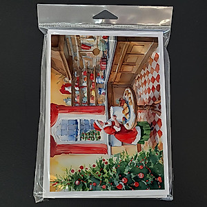 Caroline's Treasures DAC3297GCA7P Cookies with Santa Claus Mrs. Claus Greeting Cards Pack of 8 Blank Cards with Envelopes Whimsical A7 Size 5x7 Blank Note Cards