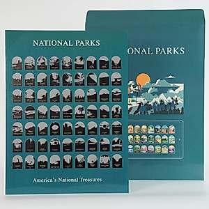 HYPERI 63 United States National Park Scratch Off Map, 12x16" National Parks Map Tracker, US National Park Checklist Poster, Hiking Gifts, National Parks Gifts, National Park Decor, Travel Map