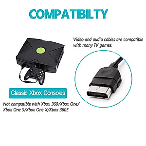 Jedihra 6FT AV Component Cable for Classic Original Xbox RCA Audio Video HD Cord (1 Pack)