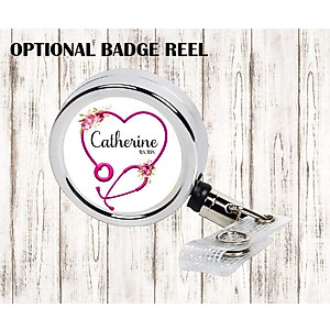 Personalized Nurse with Heart Stethoscope, CNA, RN, LPN Tote Bag with Mesh Pockets, Custom Printed