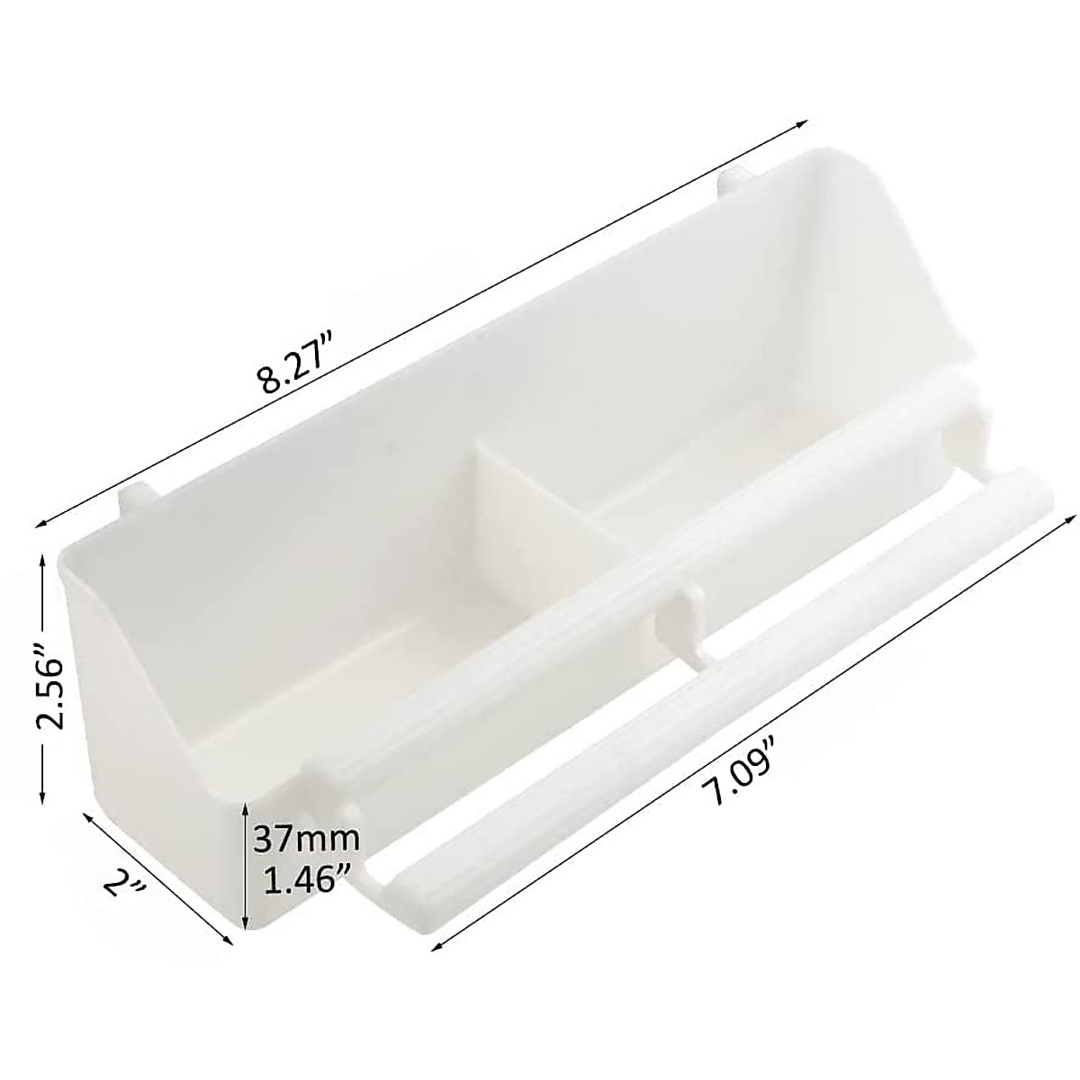 Lot of 2 Bird Cage Double Plastic Seed Water Feeder Cups