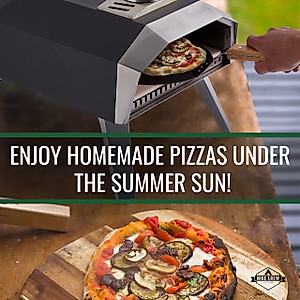 Hike Crew 12” Outdoor Propane Pizza Oven | Compact, Portable Personal Pizza Maker for Camping Kitchen with Flame Control Knob, Pizza Stone, Cutter, Peel, Thermometer, Gas Regulator, Hose & Carry Bag