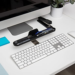 Mind Reader Anchor Collection, Over Keyboard Shelf for Cell Phone, Tablet, Pens and Accessories, Desktop Organizer, 13" L x 2" W x 3.5" H, Black