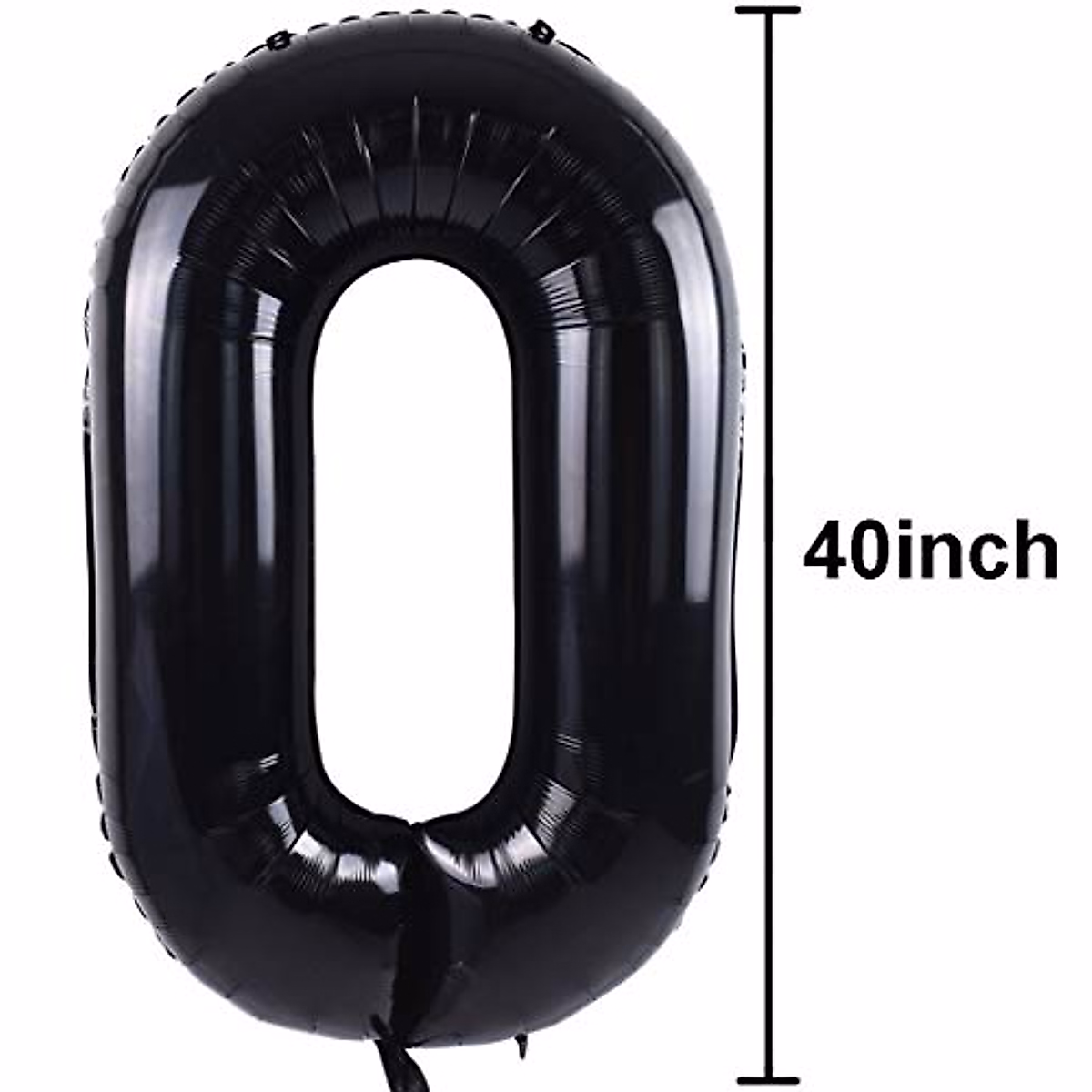 40 Inch Black Large Numbers Balloons0-9,Number 2 Digit Helium Balloons,Foil Mylar Big Number Balloons for Birthday Party Supplies Decorations