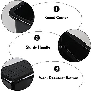 Loiycg 32 Liter Commercial Bus Tub, 4 Pack Large Plastic Bus Box, Black