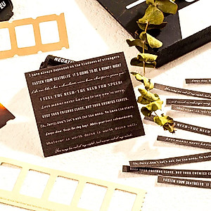 Vilikya 94pcs Movie Film Stickers for Scrapbook Kit, Film Strip Photo Frame for Scrapbooking Supplies, Quote Stickers for Journaling Decorative Bullet Journal Planner DIY Craft