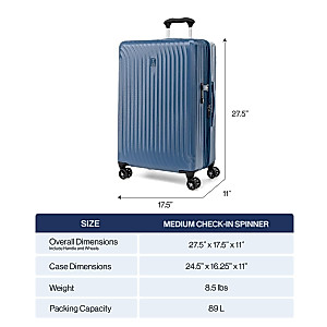 Travelpro Maxlite Air Hardside Expandable Carry on Luggage, 8 Spinner Wheels, Lightweight Hard Shell Polycarbonate Suitcase, Orchid Pink Purple, Checked Medium 25-Inch