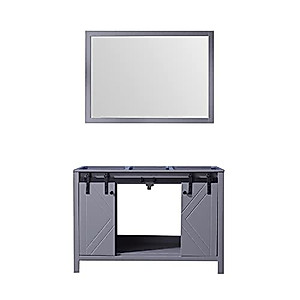Lexora Home Marsyas 48" Single Vanity with Mirror in Dark Gray