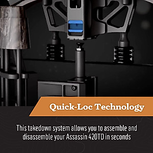 Excalibur Assassin 420 TD Accurate Adjustable Durable Safety Hunting Archery Crossbow - 30 mm Scope Rings, 4 Proflight 18" Arrows, 4-Arrow Quiver Included