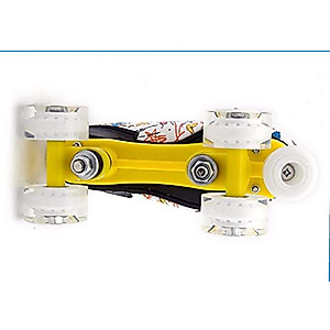 Gets Roller Skates, Classic High-top for Adult Outdoor Skating Light-Up Four-Wheel Roller Skates for Teens and Youth (Black with Light,9)