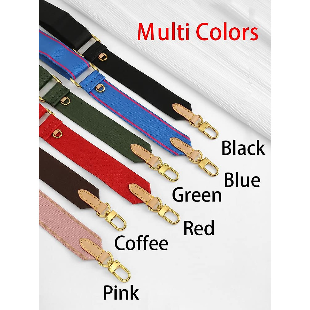 TOURDREAM Multi Pouchette Accessories Adjustable Strap, Crossbody Shoulder Purse Strap Replacement, Wide Luxury Designer Bag Strap (Pink)