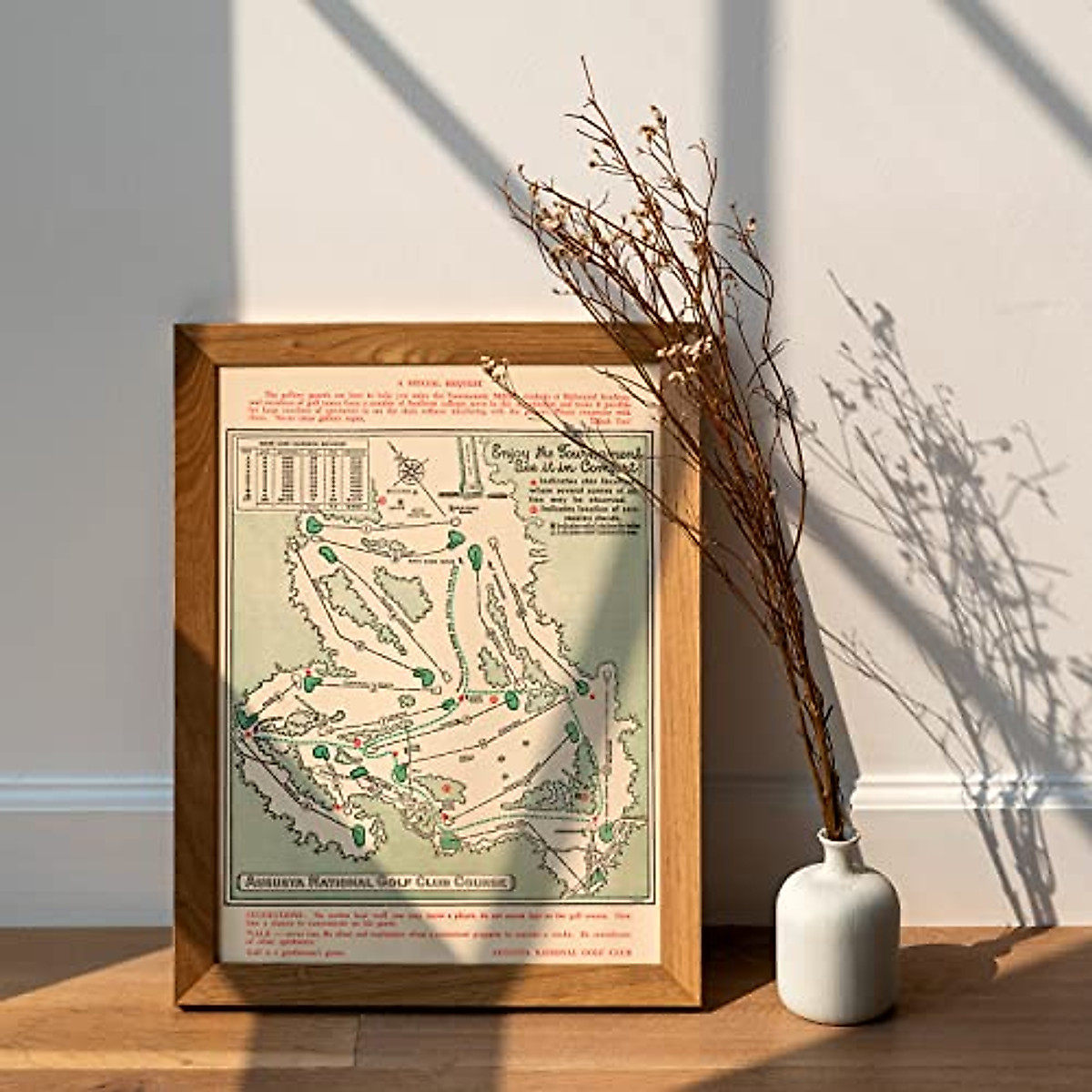 Historic Map - Augusta National Golf Club Course, 1954 - Unframed Vintage Wall Art 18in x 24in