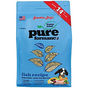 Grandma Lucy's PUREformance Dog Food, Grain Free and Freeze-Dried - Fish, 3 Pound Bag