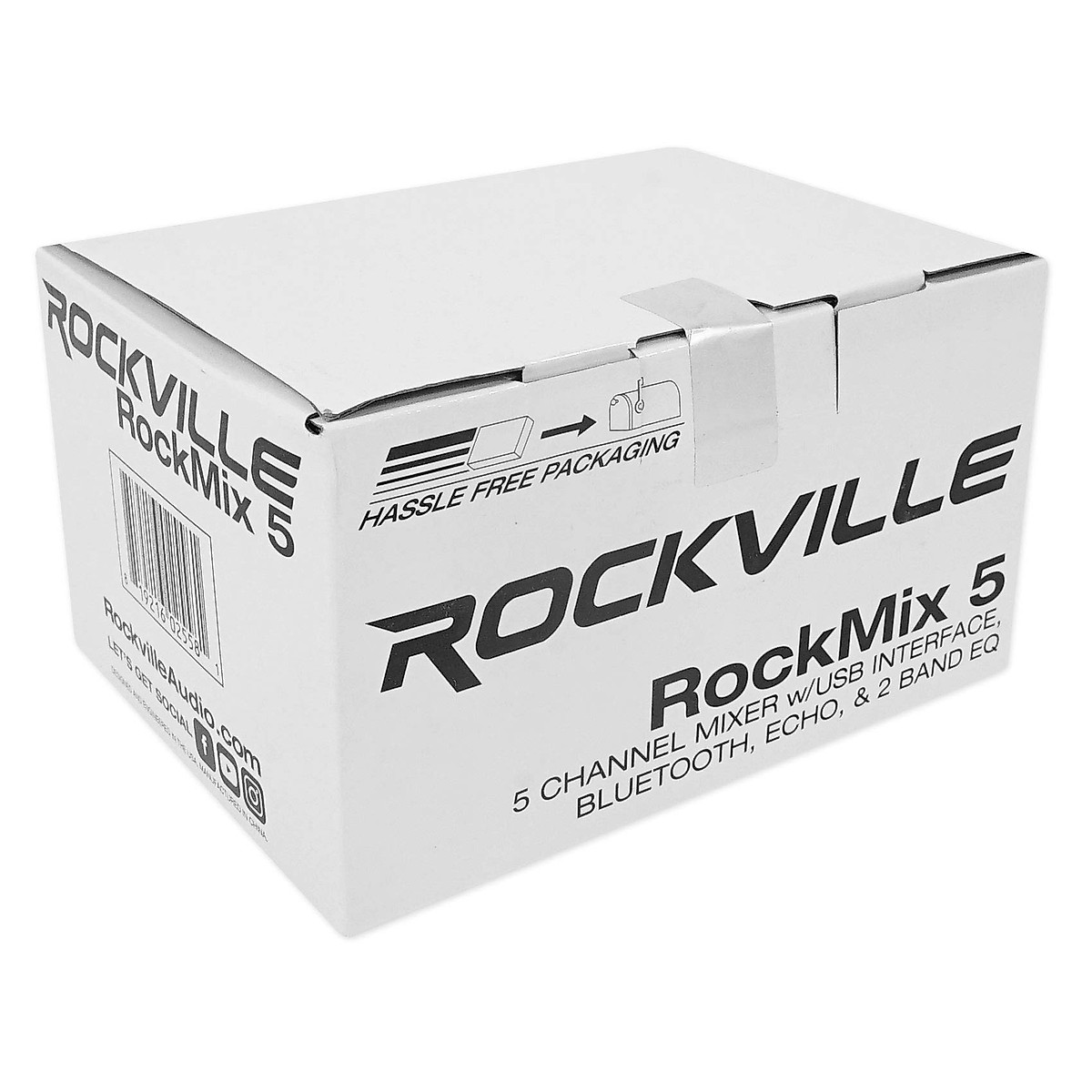 Rockville RockMix 5 Channel Pro Mixer w/USB Interface, Bluetooth, Echo, EQ