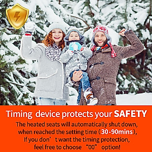 OLYDON Heated Seat Cushion - Universal Heated Seat Covers with Auto Shut Off Function & Overheat Protection