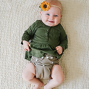 Nora's Nursery Cloth Diapers 7 Pack with 7 Inserts & 1 Wet Bag - Waterproof Cover, Washable, Reusable & One Size Adjustable Pocket Diapers for Newborns and Toddlers - Down to Earth