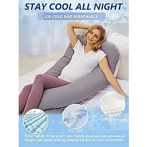 Bedbee Pregnancy Pillow, Removable Cover Premium U Shaped Maternity Pillow, Support Back, HIPS, Legs, Belly for Pregnant Women Sleeping (Dark Grey)