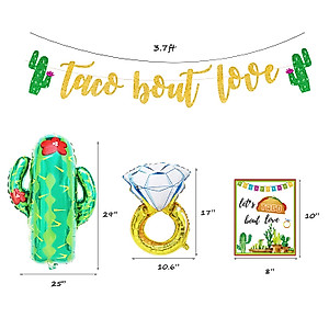 Homond Taco Bout Love Decorations, Mexican Fiesta Themed Bridal Shower Bachelorette Party Décor, Wedding Engagement Party Supplies, Banner, Balloon, Sign