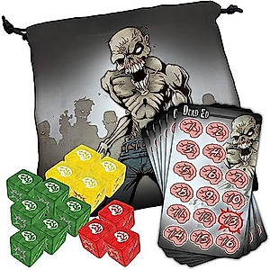 Zombie Dice Deluxe Dice Game, Adults and Family, Fast Pace Dice Game, Zombie Apocalypse Theme, Ages 10+, For 2+Players, Average Play Time 10-20 Minutes, From Steve Jackson Games,Red