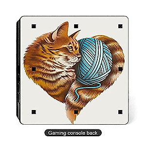 PS4 Slim game console skin sticker protective cover Heart Cat And Yarn Ball PS4 Slim console and 2PCS whole body protective skin skin sticker