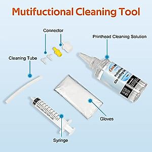 ONEINK Printhead Cleaning Kit, Printhead Cleaner Kit, Compatible for Inkjet Printers HP/Canon/Brother/Epson 8600 5520 4620 6520 6600 6700 6968 6978 8610 HP 922 Pro100 MX922 Canon Printer, 100ML