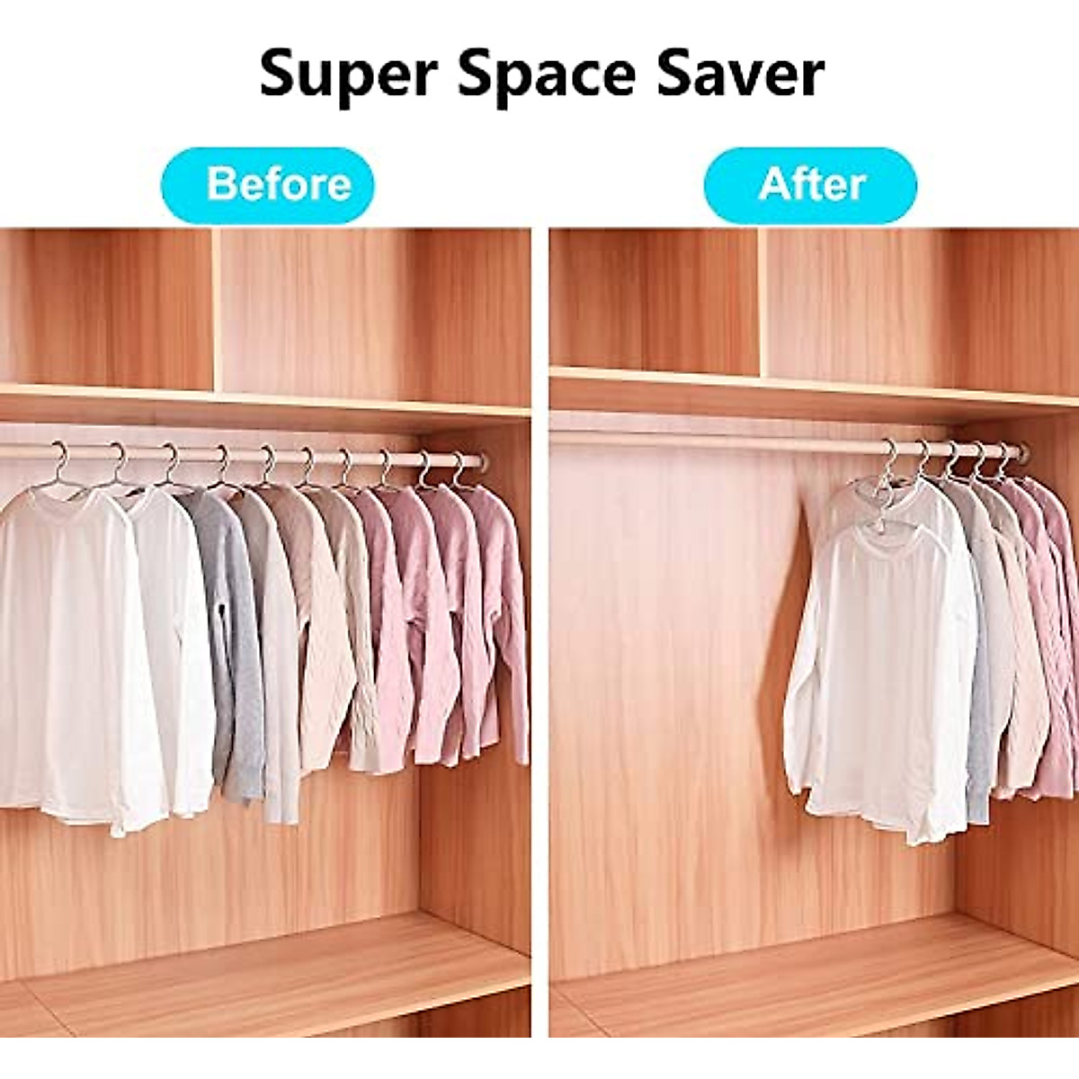 Clothes Hanger Connector Hooks Hangers Space Saving for Wardrobes White Pack of 20