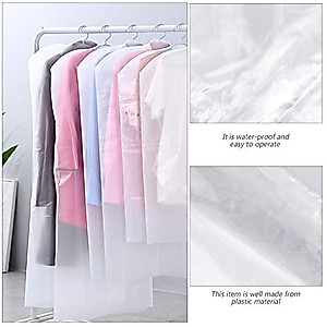 Garment Bags：Cabilock 50 pcs 60 x 100cm Clear Garment Bag Clothing Cover Hanging Clothes Suit Dress Jacket Cover Dry Cleaning Bags for Clothes, Home Storage, Travel