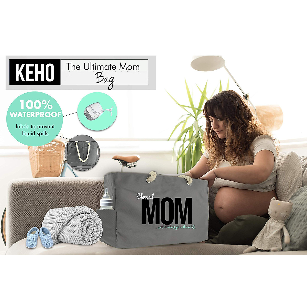 KEHO XXL Ultimate"Mom" Hospital Bag/Overnight Pregnancy Bag - (Grey)
