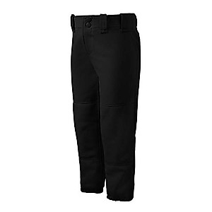 Mizuno girls Belted Fastpitch Softball Pants, Black, X-Large US