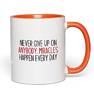 Bubble Hugs Nurse 2Tone Orange Mug 11oz - Never give up - Labor Clinical Certified Nursing Assistant Surgical Emergency Oncology Practitioner
