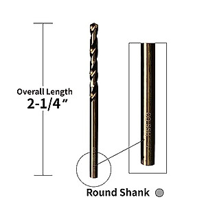 STROTON (3/32 Inch, Pack of 10) M35 5% Cobalt Twist Drill Bit Set for Hard Metal, Steel, and Stainless Steel