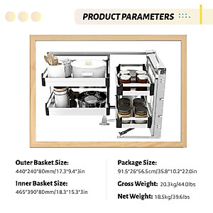 Gagalayong Blind Corner Cabinet Organizer, Corner Optimizer, Chrome Blind Corner Soft Close, Blind Corner Cabinet Pull Out Right for Coffee Cabinets and Kitchen Closets