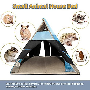 RATGDN Small Pet Hideout Greek Santorini Hamster House Guinea Pig Playhouse for Dwarf Rabbits Hedgehogs Chinchillas