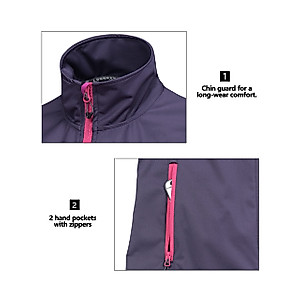 Little Donkey Andy Women's Lightweight Softshell Vest, Windproof Sleeveless Jacket for Running Hiking Travel, Purple S