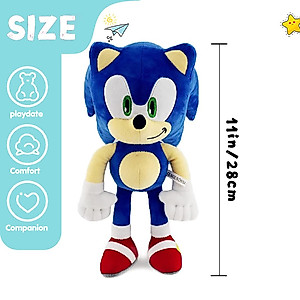 EsNcFox Sonic Plush Toys,Plush Sonic The 2 The Movie,Sonic Stuffed Animals,Knuckles Shadow Tails Plushies Doll Toys for Boys and Girls Best Gift for Christmas