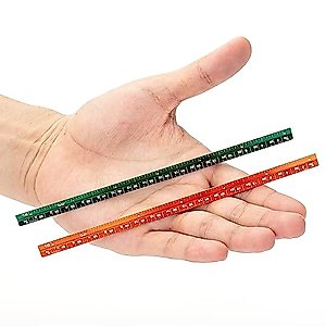 Mr. Pen- Small Architectural Scale Ruler, Aluminium, 6 Inch, 2 Pack, Green and Orange, Pocket Size Ruler, Triangle Ruler, Metal Ruler Set, Architect Scale Ruler for Blueprints